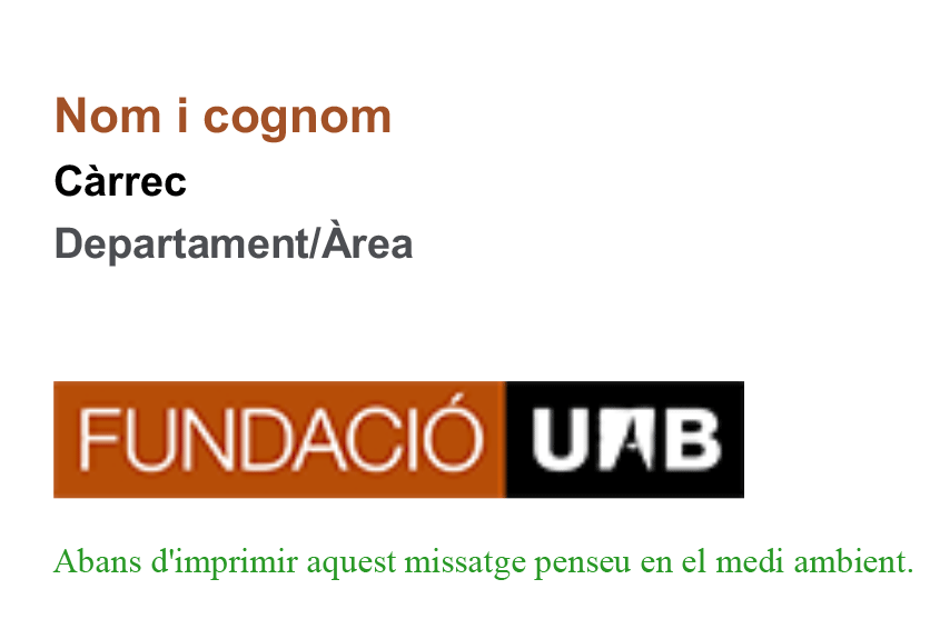 Firma del correo electrónico - Fundació UAB - UAB Barcelona