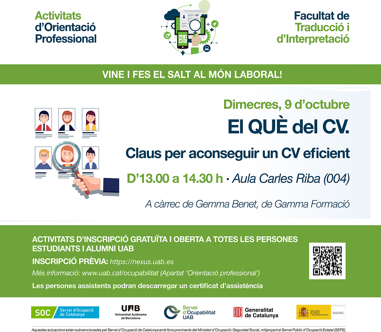 El QUÉ del CV. Claves para conseguir un CV eficiente - Universitat ...